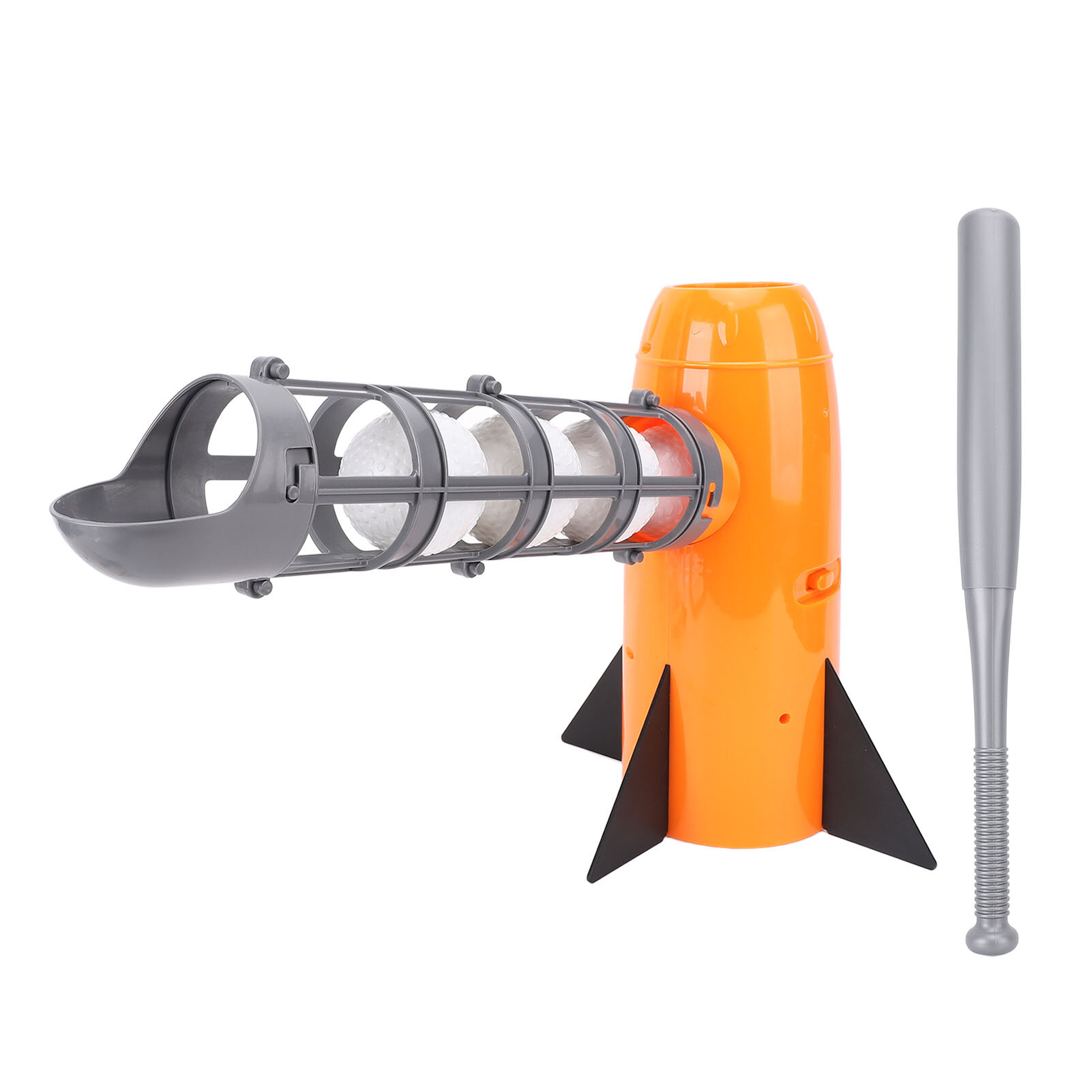 Автоматическая бейсбольная метательная машина с запуском одним нажатием кнопки, пластиковый тренажер с 5 мячами и битой для использования на открытом воздухе.