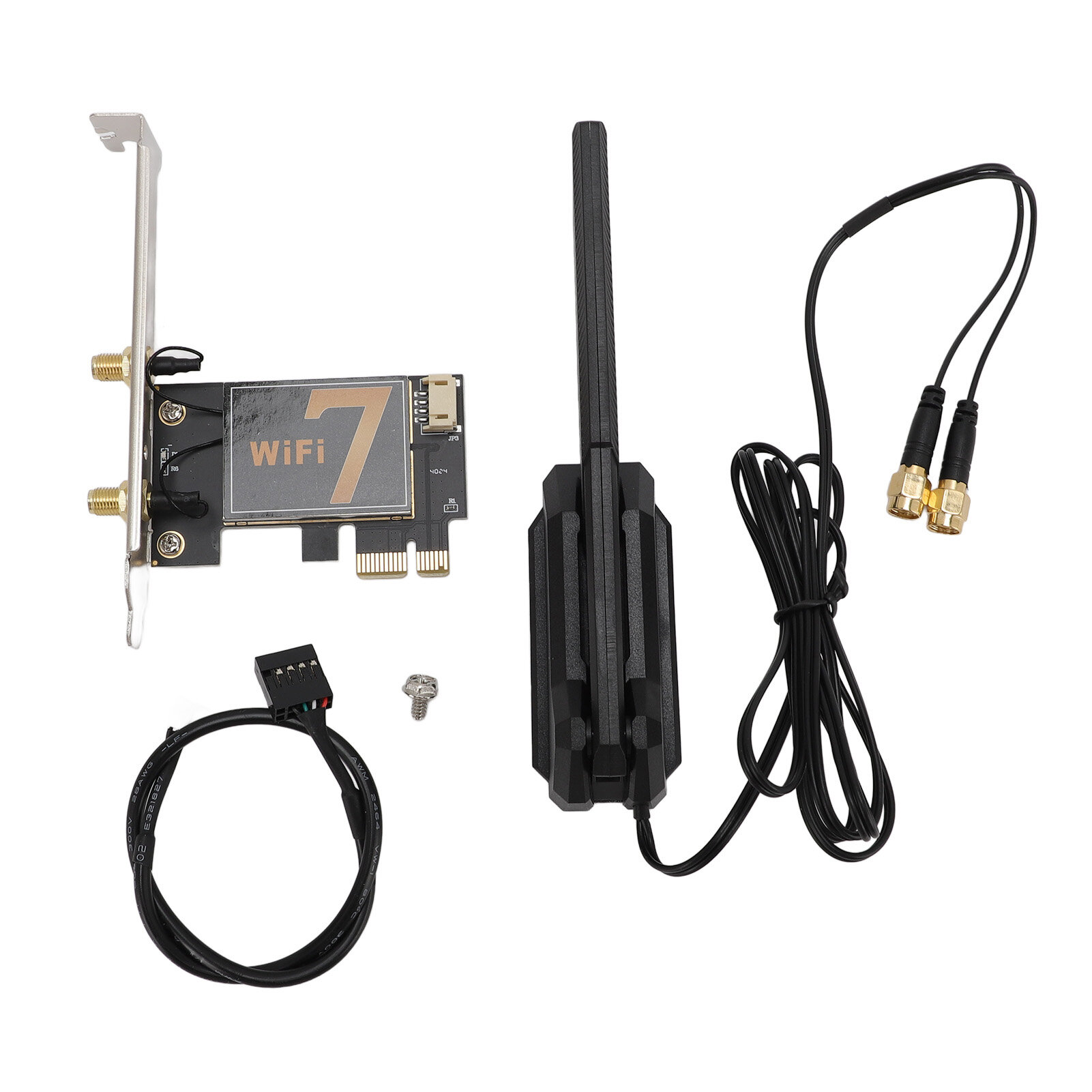 PCIe Network Card Беспроводная версия 7 5400 Мбит / с 2,4G 5G 6G Tri Band PCIEX1 Сетевой адаптер для Win 10 11 для Linux для OpenWRT для Ubuntu с 12D -складной расширением антенны