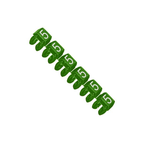 Маркер для провода 4-6 мм. кв. CAB3 Legrand - "5" зеленый