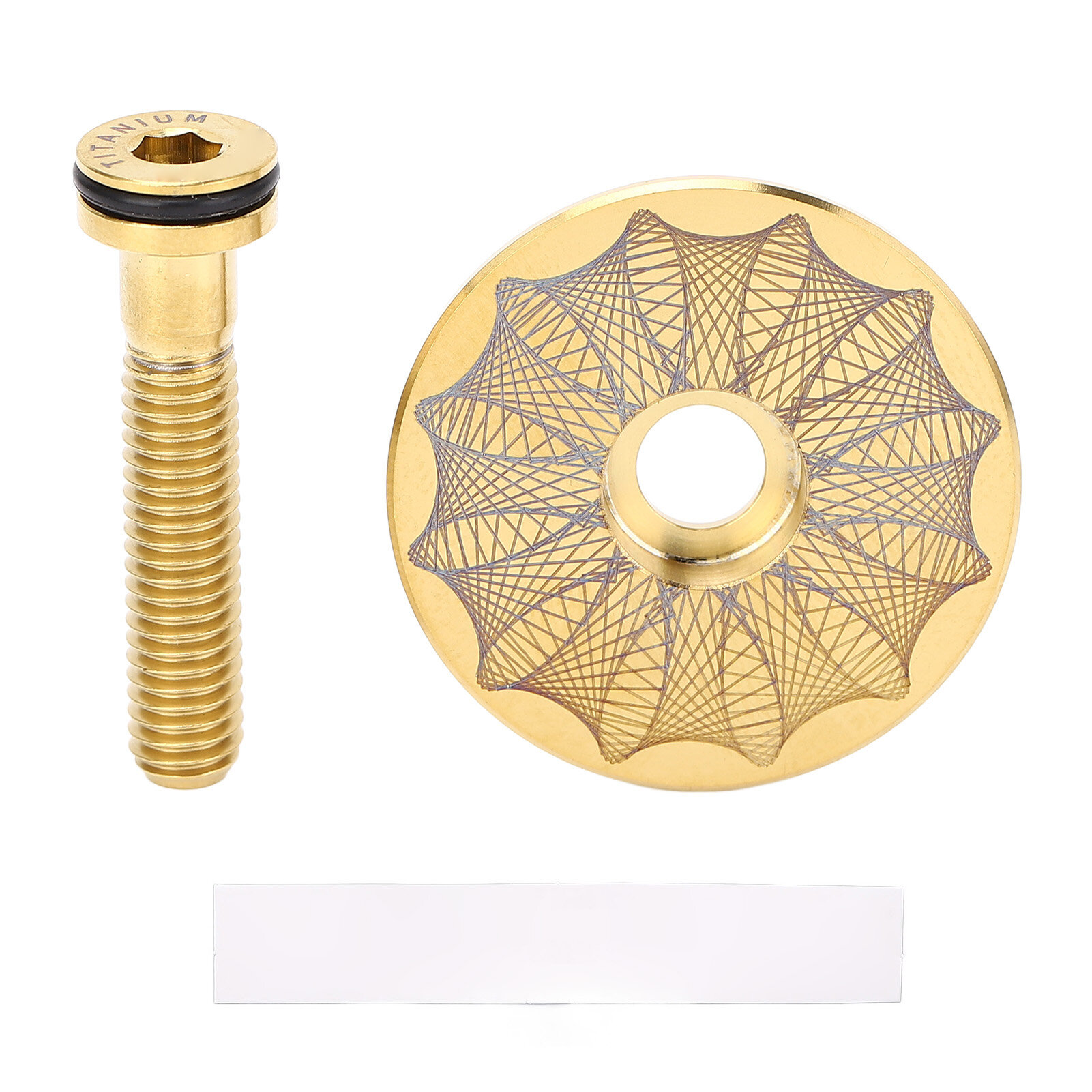 Крышка рулевой колонки 28,6 мм из титанового сплава с отличным теплоотводом для горного и шоссейного велосипеда, золотистого цвета.