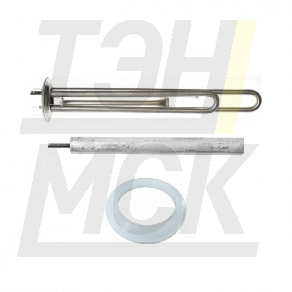 Комплект ТЭН 2кВт (2000Вт) RF для водонагревателя Thermex RZL, IS, IR, Garanterm, Electrolux EWH, под анод М4, нерж, PREMIUM + прокладка + анод, 50042K