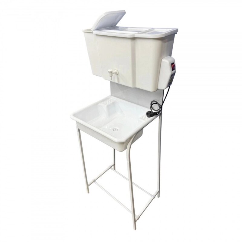 Рукомойник "Уличный", металлический каркас, белый/серый, ЭВН-17Л, мойка и кран пластиковые