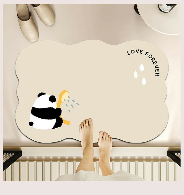 Детский ковер，Ковер панды，Безопасный и экологический，Легко чистить，40*60cm，Белый