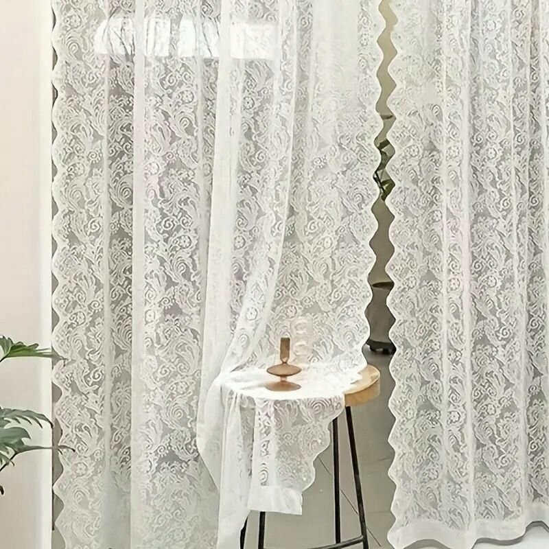 Kомнату украшают винтажные кружевные шторы с рисунком феникса, вышитые дверные шторы французского дизайна с вырезом,