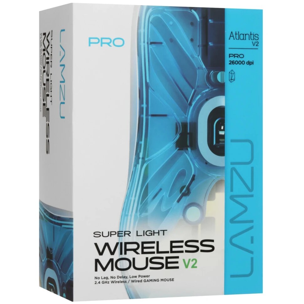 Мышь беспроводная/проводная LAMZU Atlantis V2 PRO Nordic MCU 1К белый