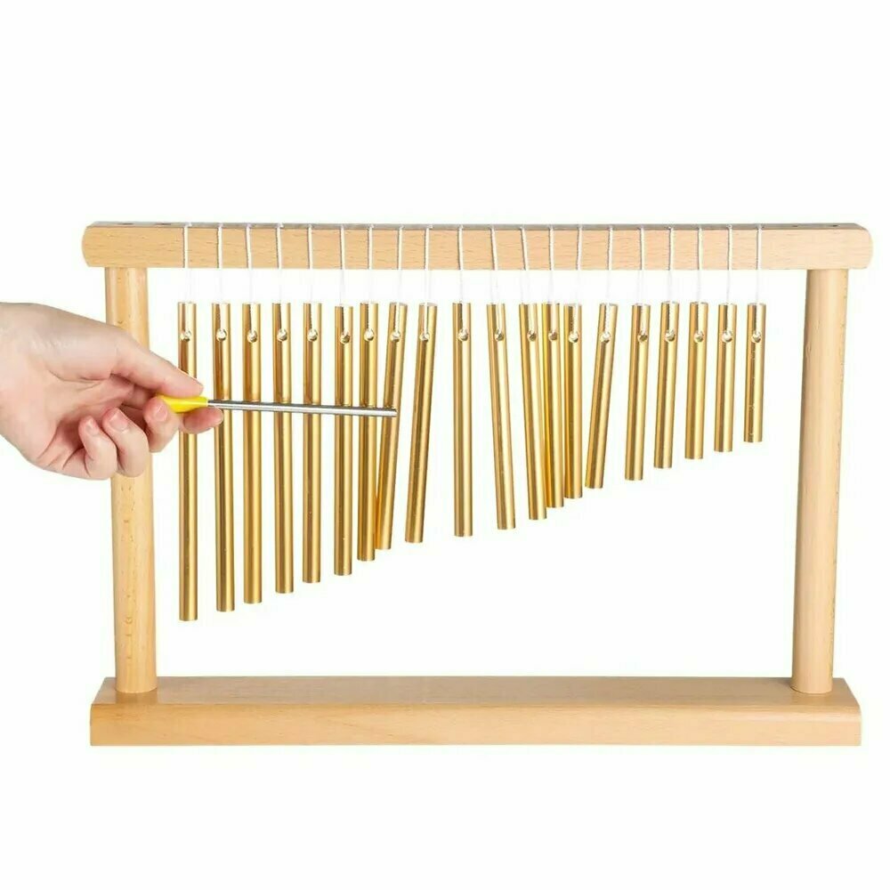 Бар чаймс, народный ударный инструмент, 20 трубок, желтый, диаметр 3,5 см
