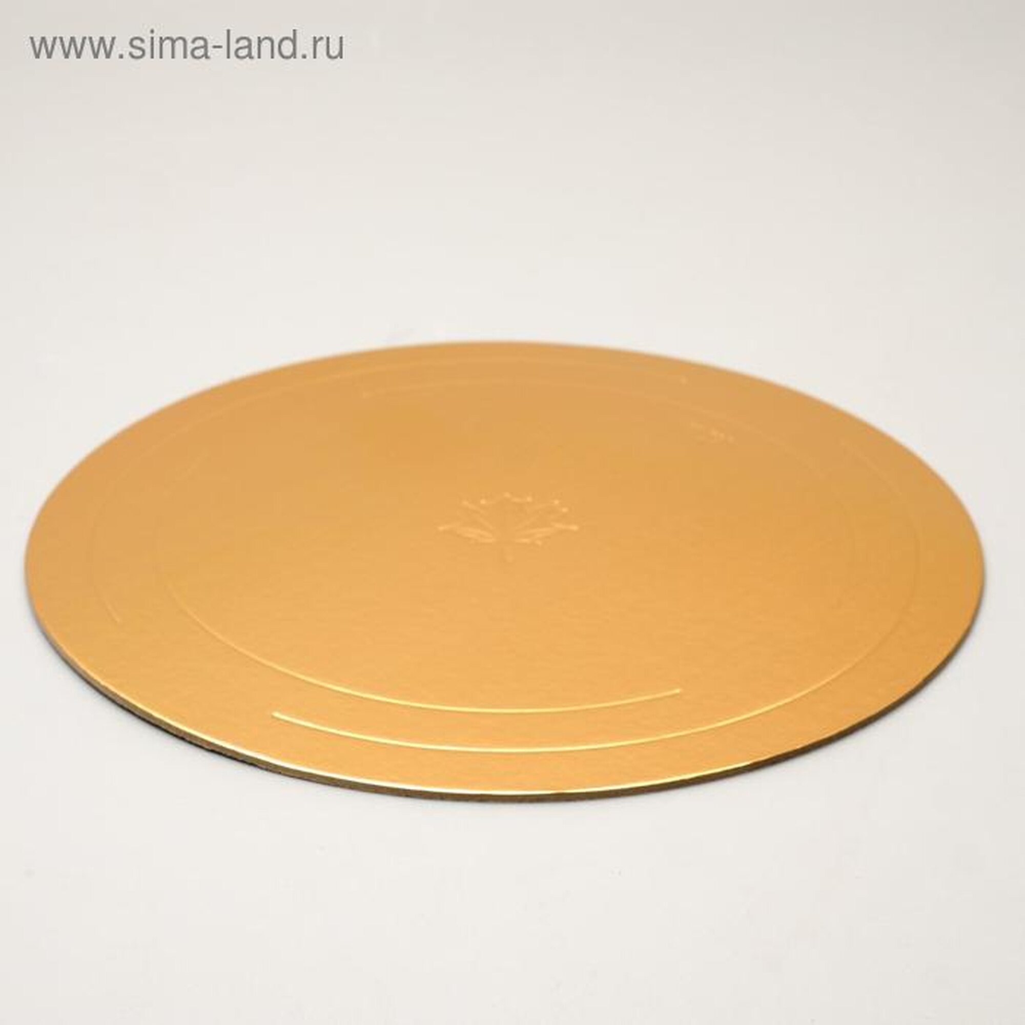 Подложка для торта Upak Land, усиленная, картон, 28см, золотистая