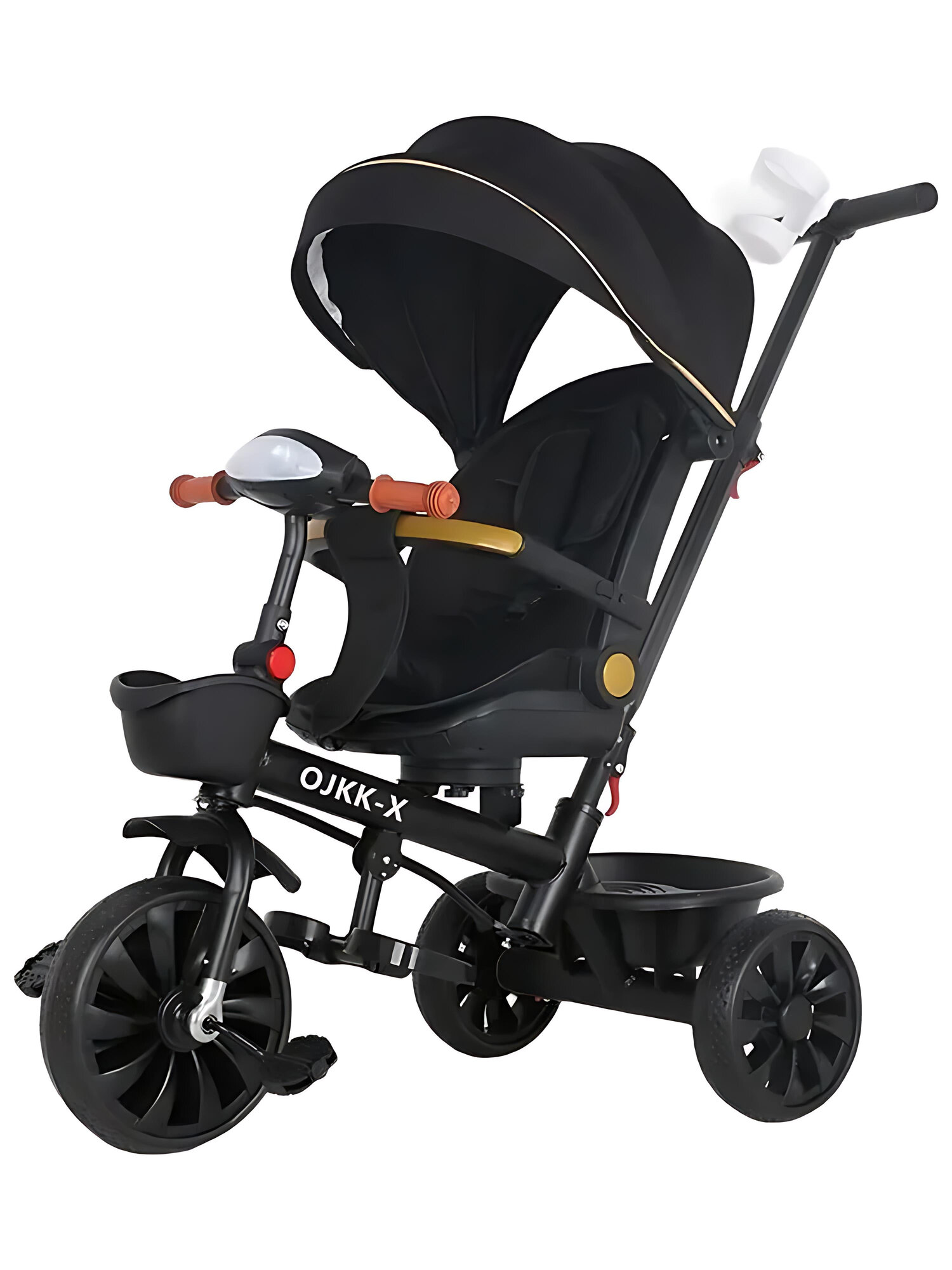 Трехколесный велосипед/прогулочная коляска с ручкой, Xingyao black