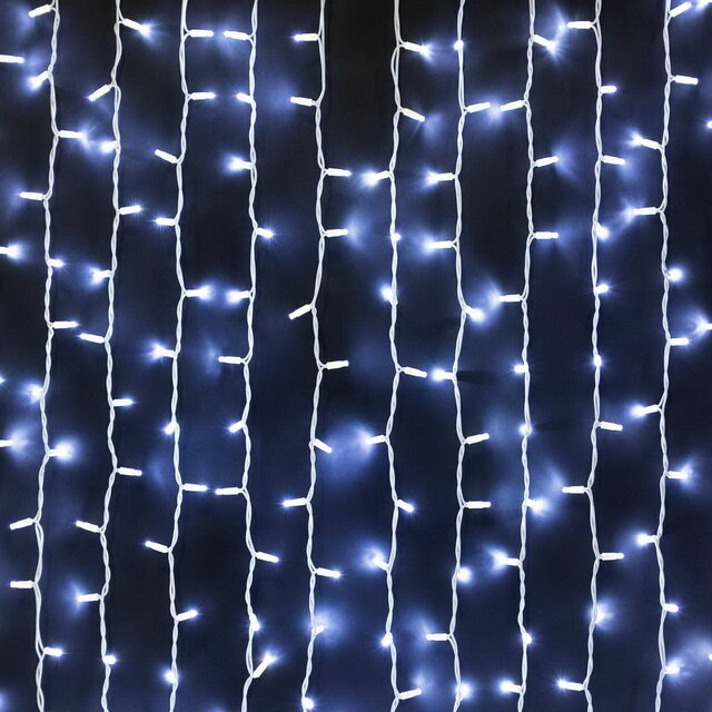 Светодиодная гирлянда занавес Profi Rubber 2*3 м, 600 холодных белых LED ламп, белый каучук+ПВХ, соединяемая, IP65, Winter Deco, 4080210
