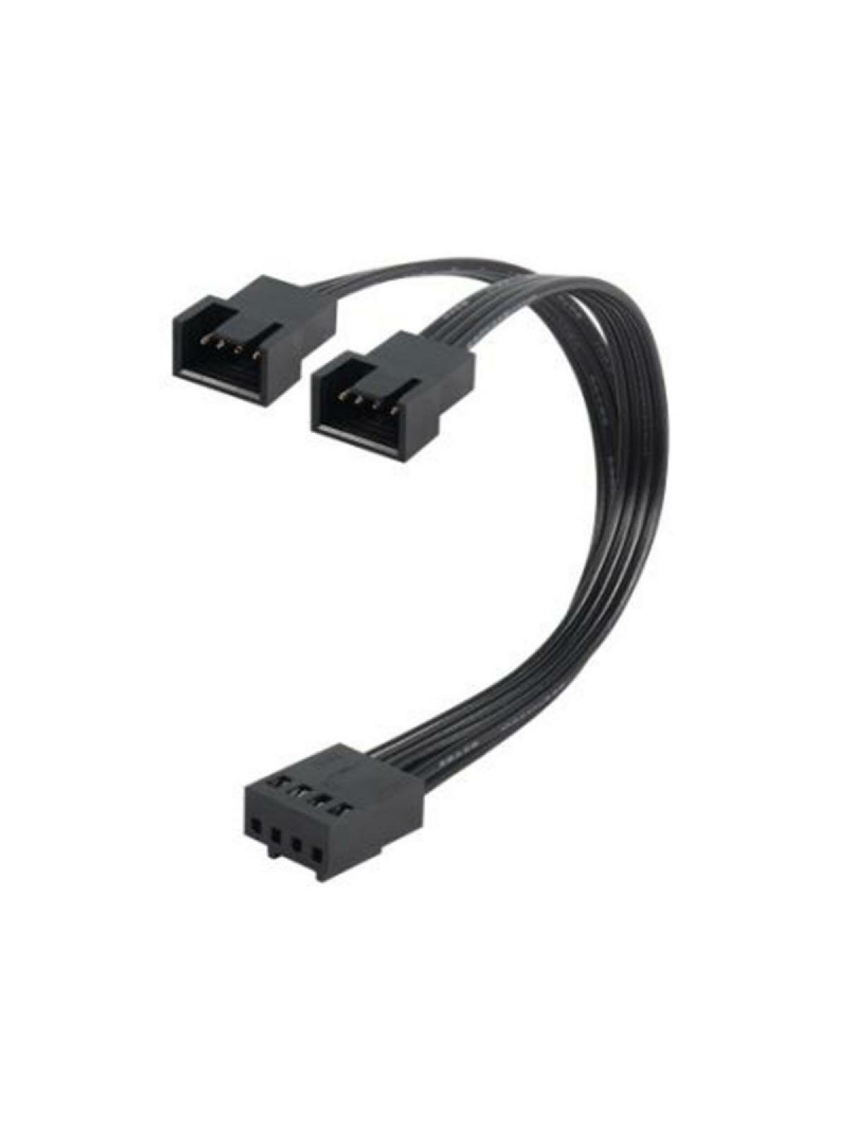 4Pin PWM Fan Cable 1 to 2 Ways Splitter Black Sleeved 13cm Extension Cable Connectors PWM Extension Cable