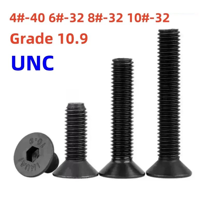 Винты стальные UNC 6-32 x 3/4" черные (5шт)