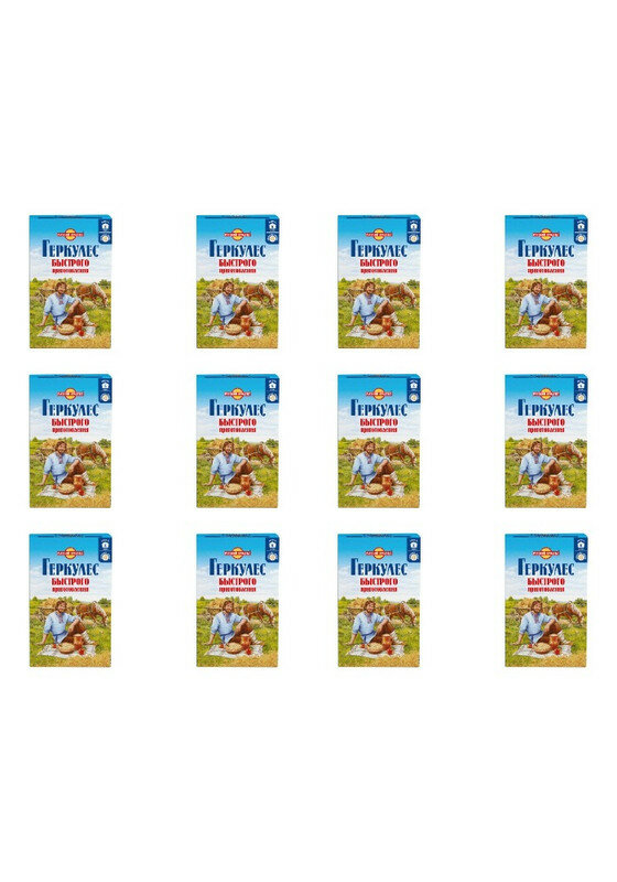 Русский продукт Хлопья Геркулес быстрого приготовления, 420 гр, 12 упаковок в коробке