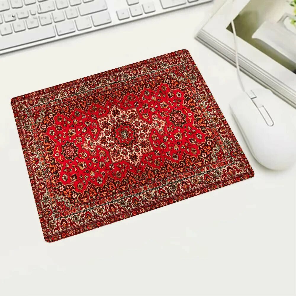 Мини-перский коврик для геймера, коврик для мыши, квадратный ретро-стиль, новый узор, офисный коврик для клавиатуры ноутбука, HD, нескользящие резиновые коврики для домашнего стола