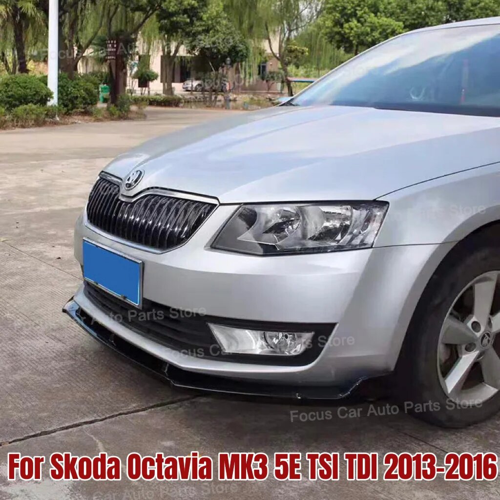 Для Skoda Octavia MK3 5E передний бампер спойлер сплиттер диффузор Octavia TSI TDI Combi/Hatchback 2014-2018 Pre-Lci Bodykits Glossy Black