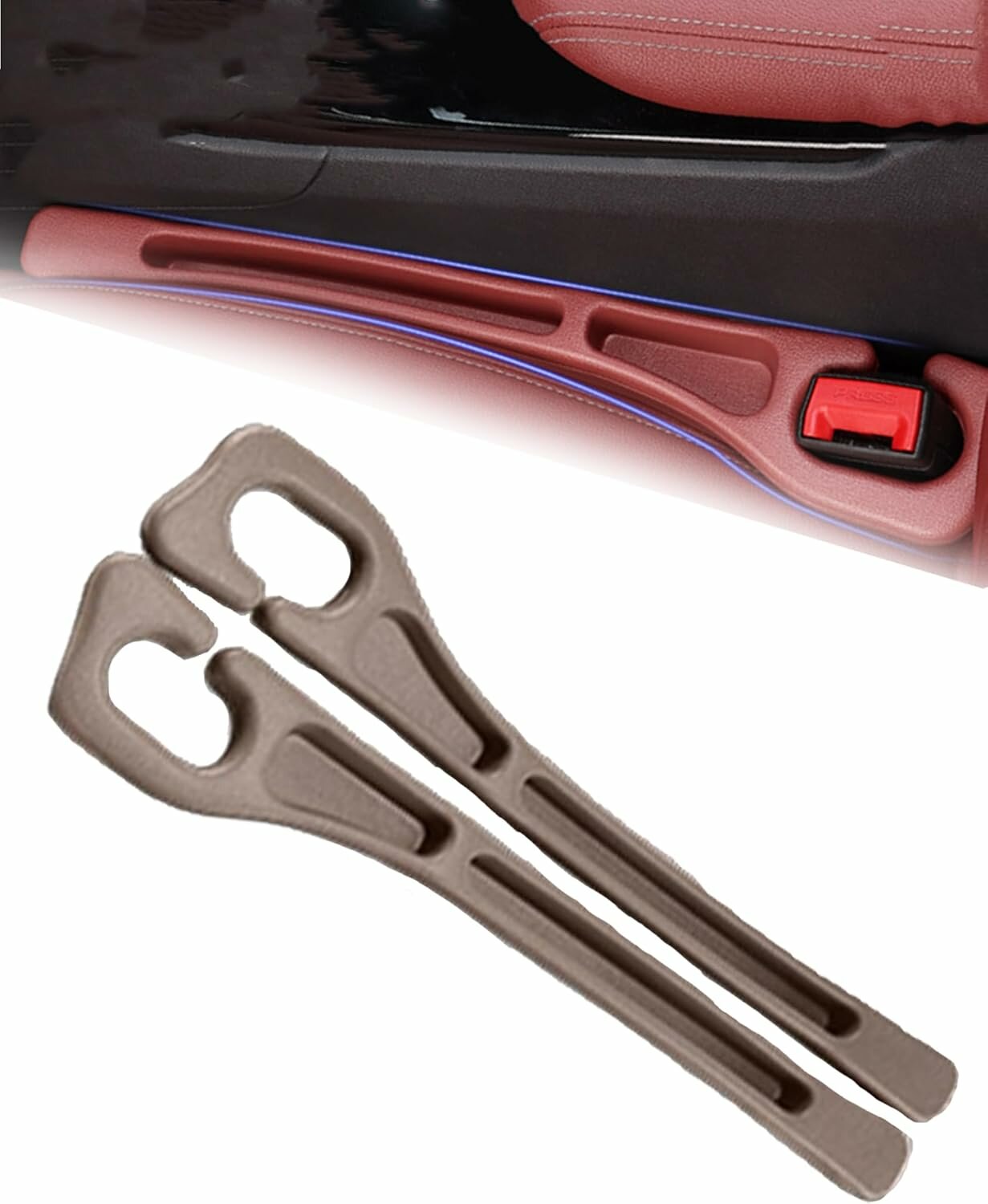 GAP Coozyland Seat - 2pcs Двойной слот -пролочный пробел, организатор Gap Car Seatland, наполнители с зазором на автомобильном сиденье Joyeloo с отверстиями для ремней безопасности