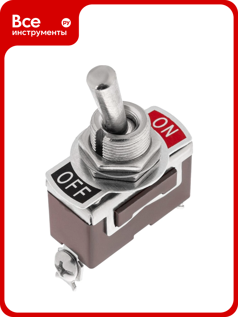 Однополюсный тумблер REXANT 250v 15а (2c) on-off (kn-101) 06-0324-A для управления электрическими цепями