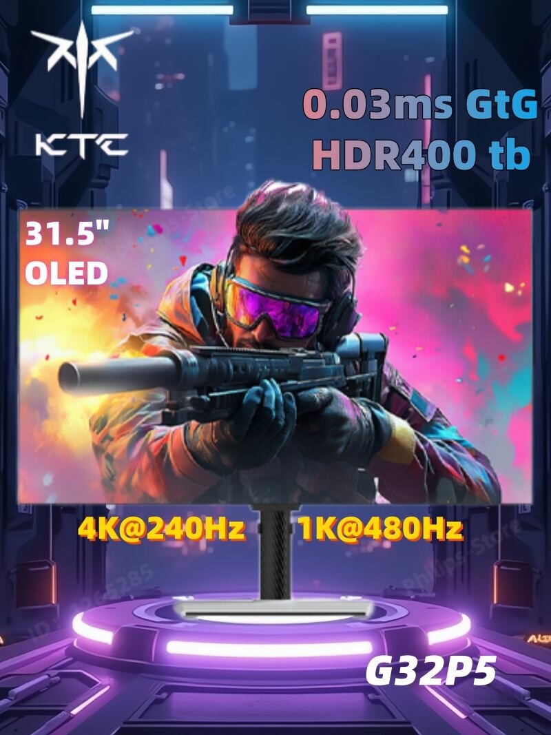 27" Монитор KTC M27P6 4K@240Hz/1K@480Hz/HDR400tb/0.03msGtG/OLED/WOLED, 16:9