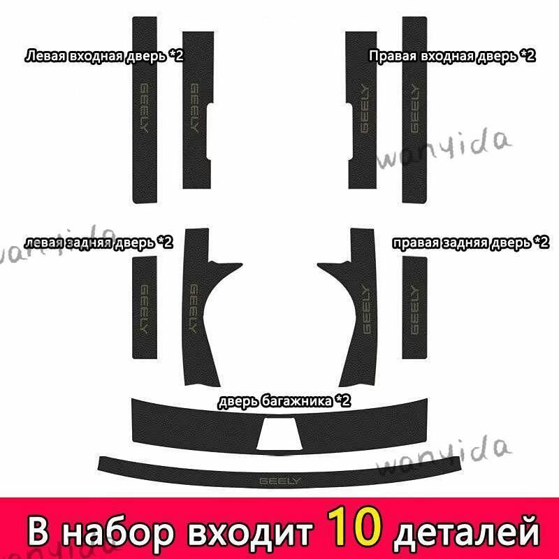 Защитные накладки на пороги автомобиля / geely cityray(Джили Ситирей)