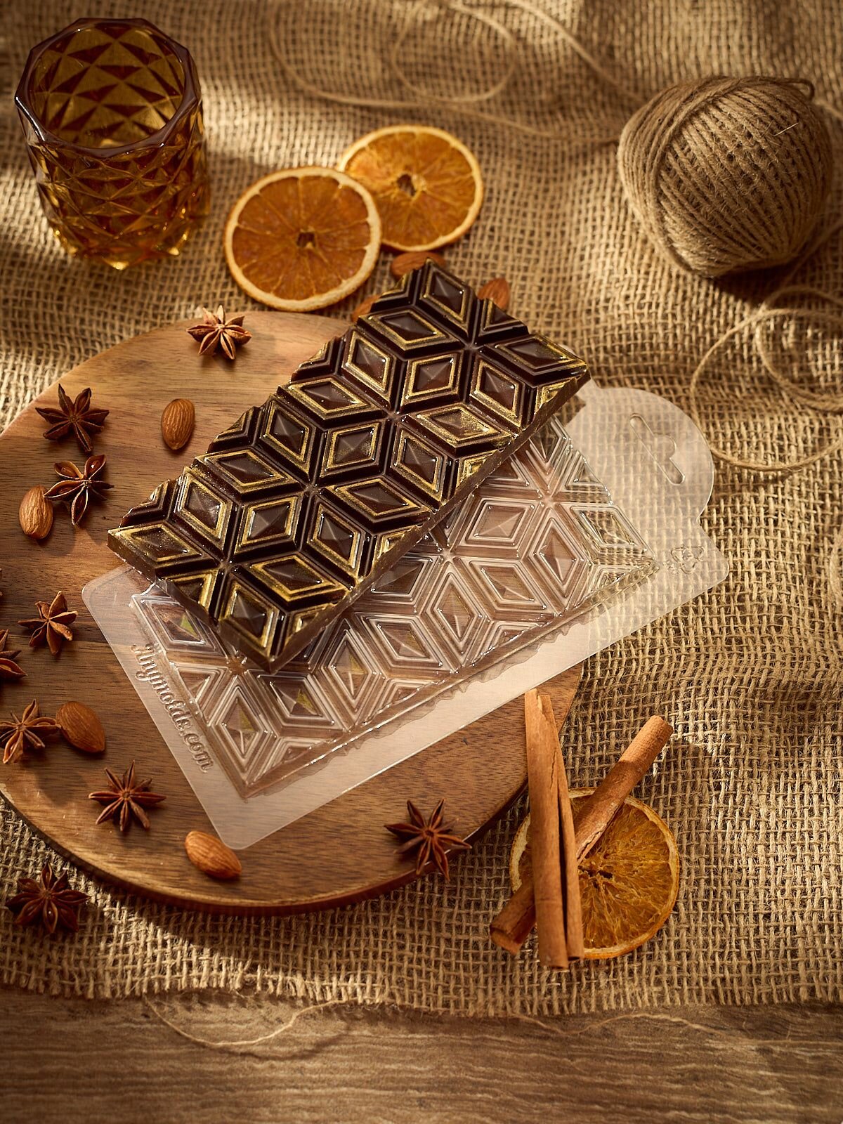 Ромбики- плитка шоколада, форма пластиковая для мыла и шоколада