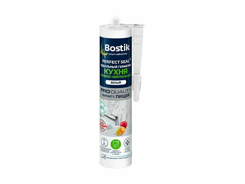 Герметик силиконовый для кухни Bostik Perfect Seal Нейтральный белый 280 мл