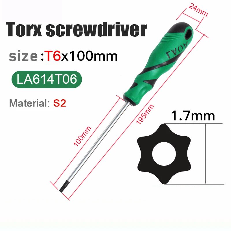 LAOA шестигранная отвертка Torx из стали T6/T7/T8/T9/T10/T15/T20/T25/T30 T6