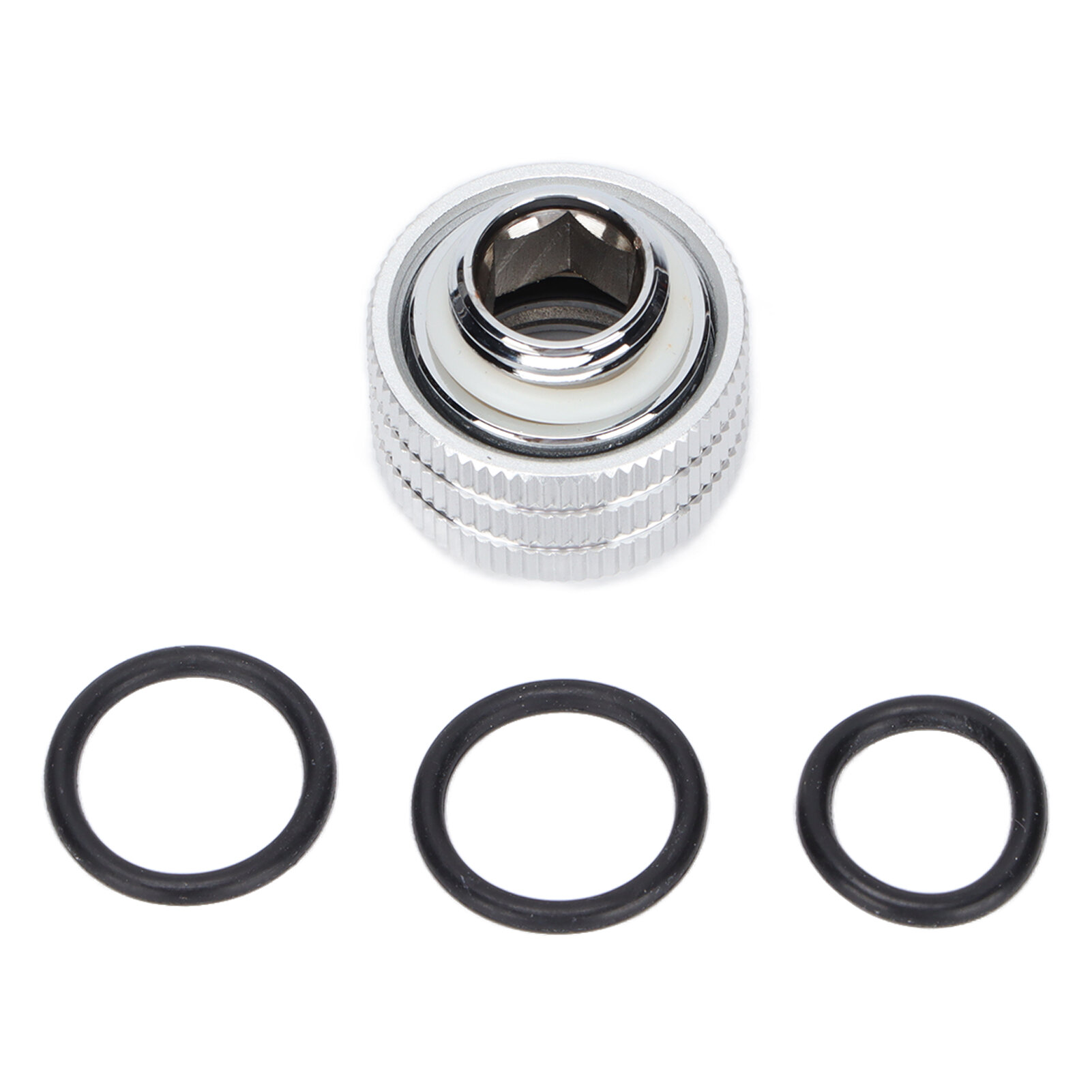 Твердые фитинги 14 мм G1/4 дюйма Внутренние шестнадцатеричные компрессионные фитинги с герметизирующими кольцами для компьютерной воды Cool Systemsilver