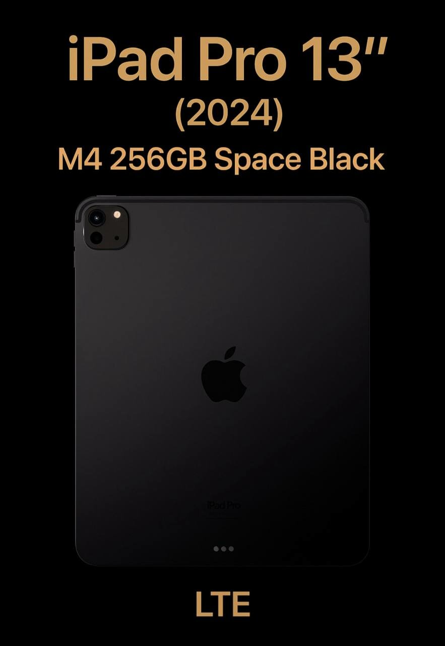Планшет Apple iPad Pro 13" (2024) M4 256GB, LTE, 120Hz, Black