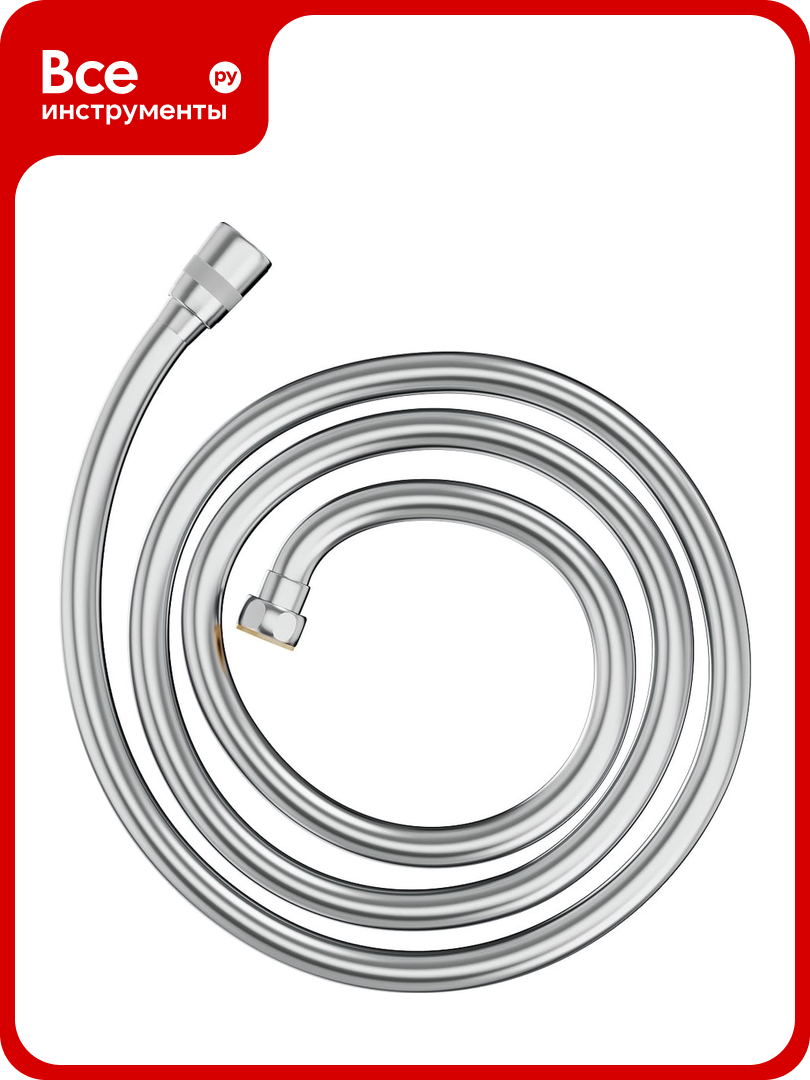 Шланг для душа Tokito ПВХ 1.5 м с защитой от перекручивания хром TOK-WAH-PVC150CH, 1.5 м