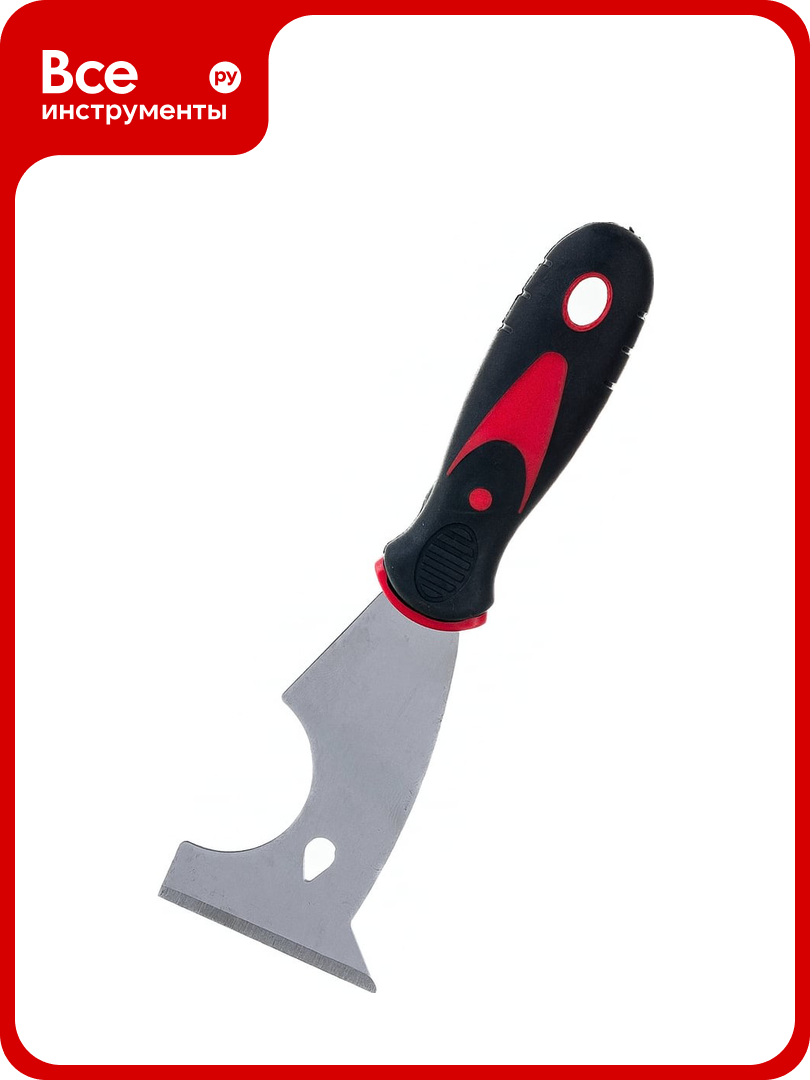 Многофункциональный шпатель GROSSMEISTER двухкомпонентная рукоятка, 63 мм 004312001, инструментальной стали