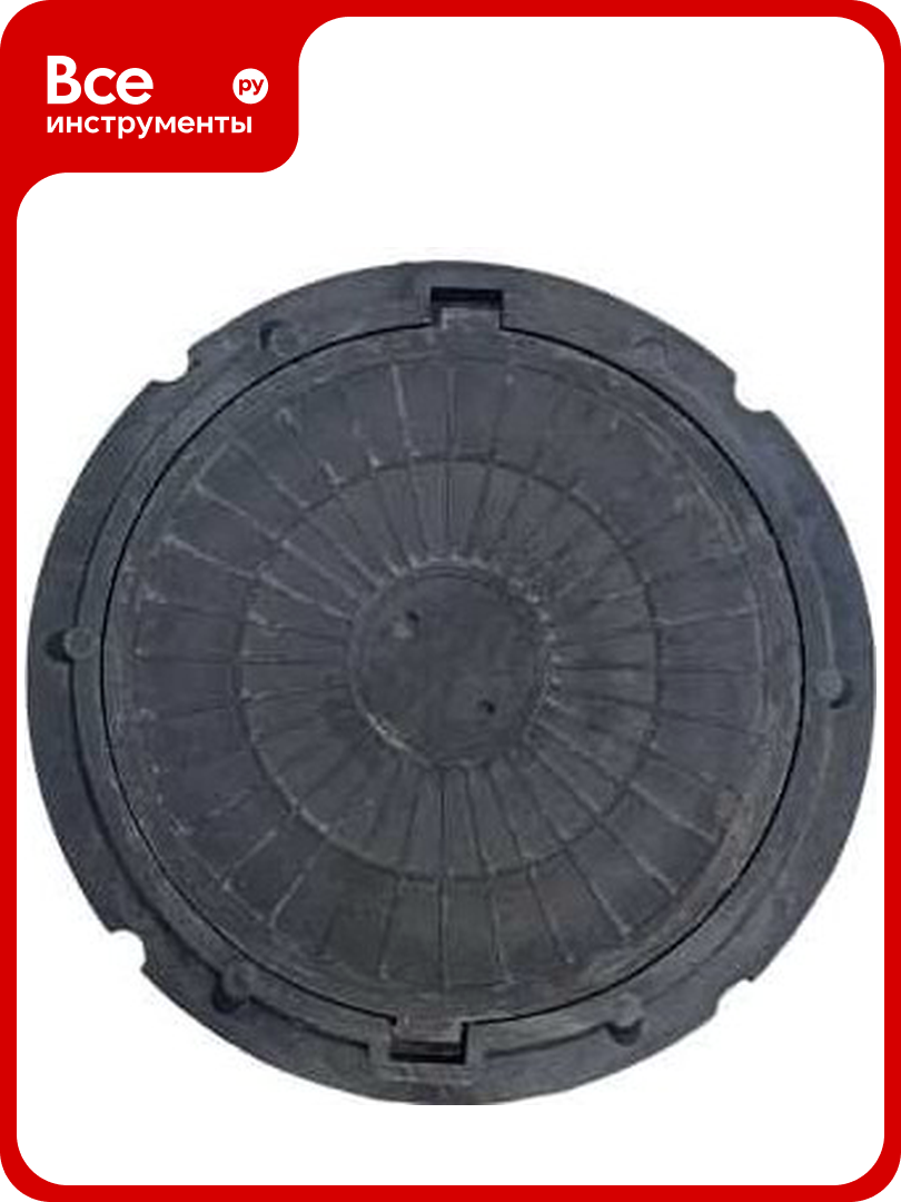 Люк полимерно-композитный Агросток легкий 760х630х60 мм 3 т (черный) 50773