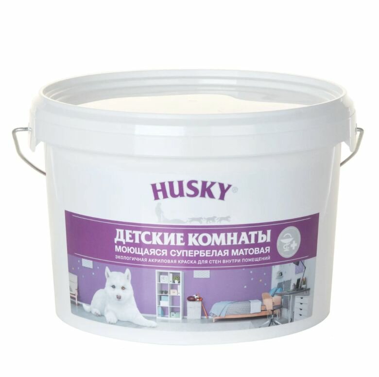 Краска для детских комнат Husky цвет белый 2.5 л