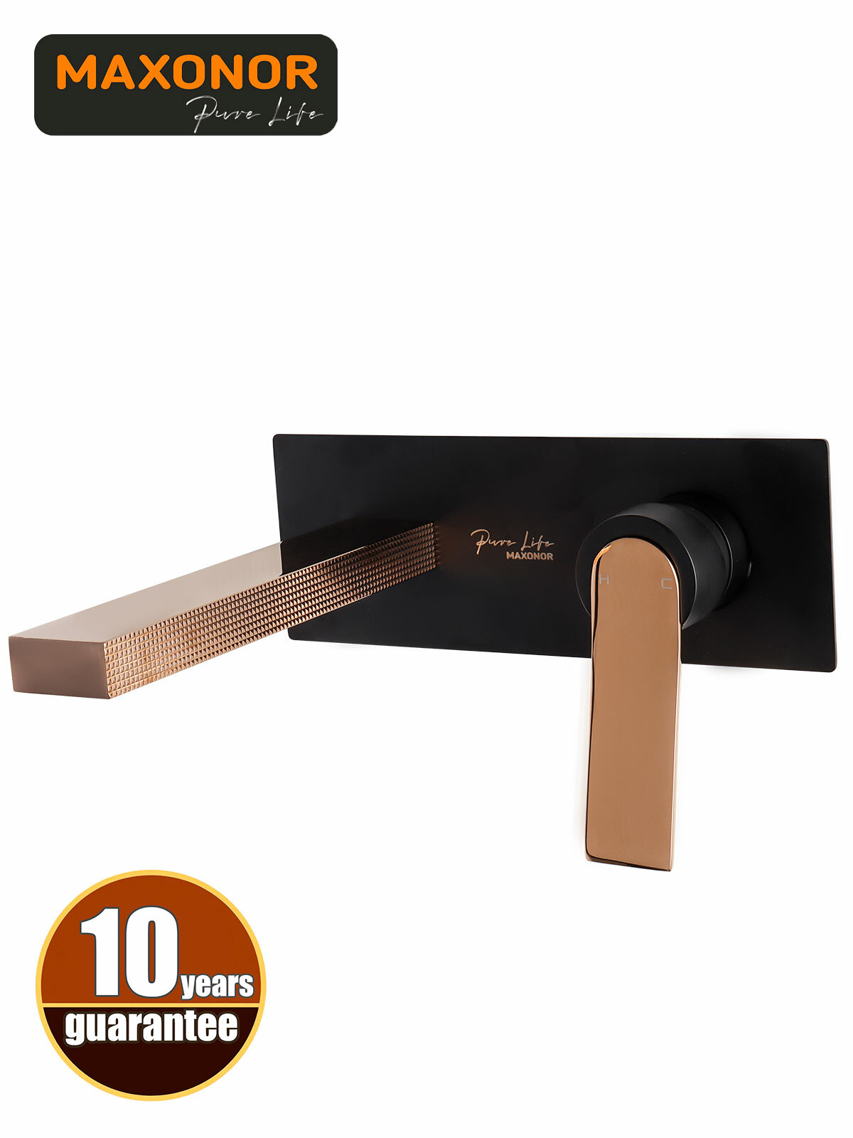 Встраиваемый смеситель для раковины Maxonor PURE LIFE BLISS PL1383 черный матовый / бронза глянцевая Латунь