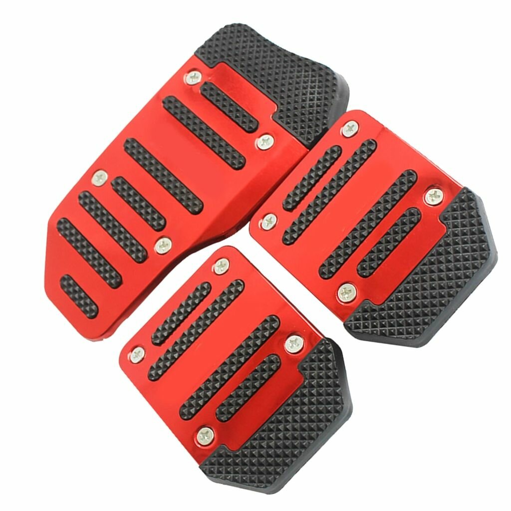 Автомобильные педали без сверления тормоза и газа - красные автоматические