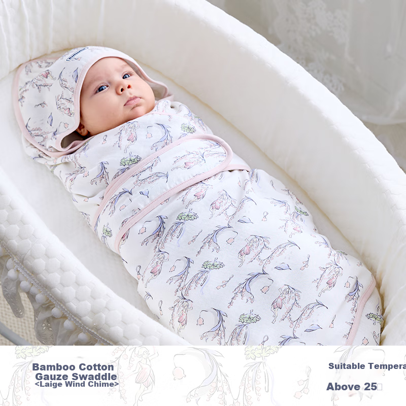 DOMIAMIA Baby Swaddle Blanket Newborn Infant Wrap Baby Swaddle Cloth Anti-startle Spring and Autumn Gauze Wrap Single Newborn Swaddle