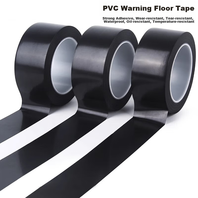 Milaiqi PVC Warning Tape, Strong Adhesive, Pipe Wrapping, Decorative Sticker, Workshop Warehouse Line Marking, Positioning, Wear-Resistant, Waterproof Tape [Black], 4.8 Cm Wide * 33 Meters Long, 3 Rolls