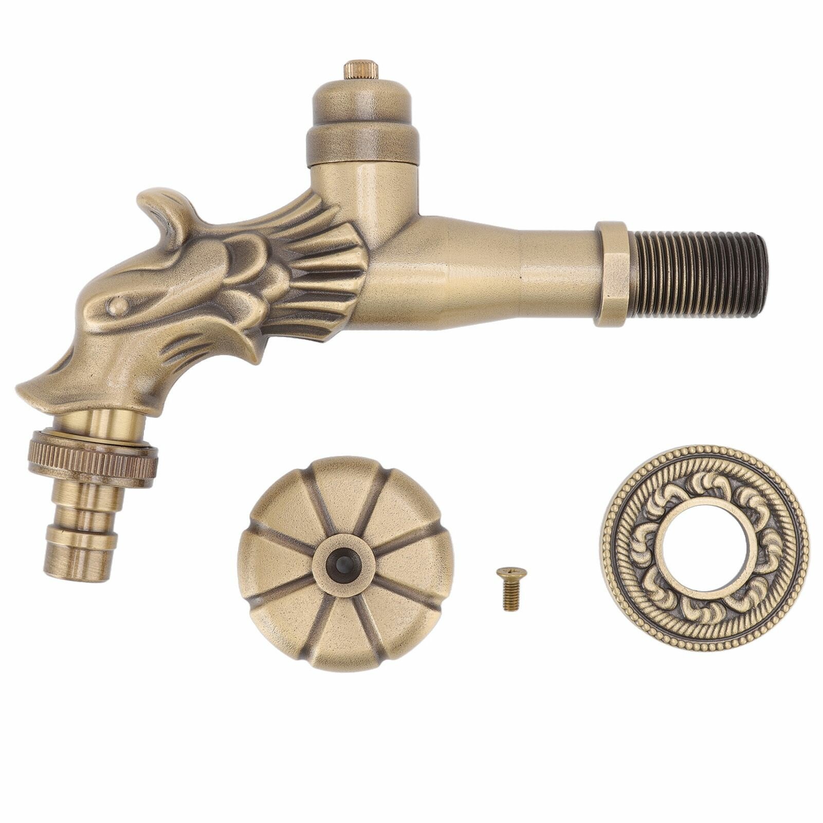 G1/2 латунный кран в форме лошади, гравированный винтажный бронзовый смеситель для раковины в ванной, подвесные настенные крепления для декора ванной комнаты