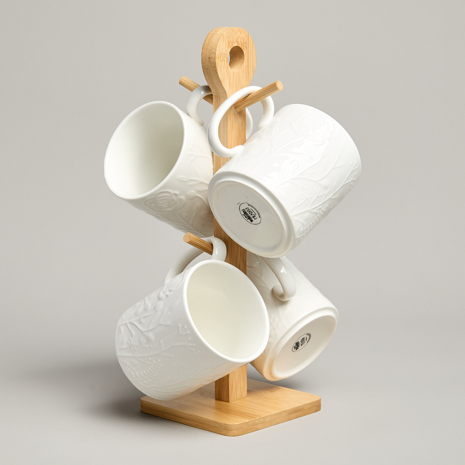 Набор кружек 587-206 lefard meadow 4 шт. 380 мл на подставке