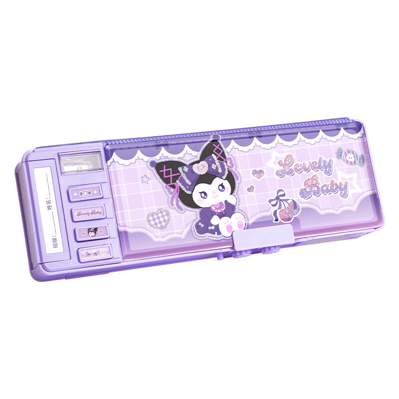 Многофункциональный пенал для канцелярских предметов, с кодовым замком, фиолетовый