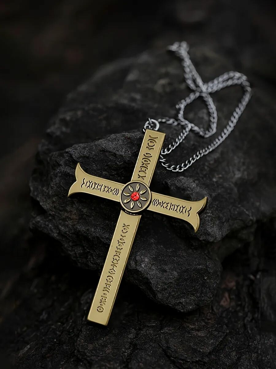 Подвеска, рубин синтетический, эмаль, искусственный камень