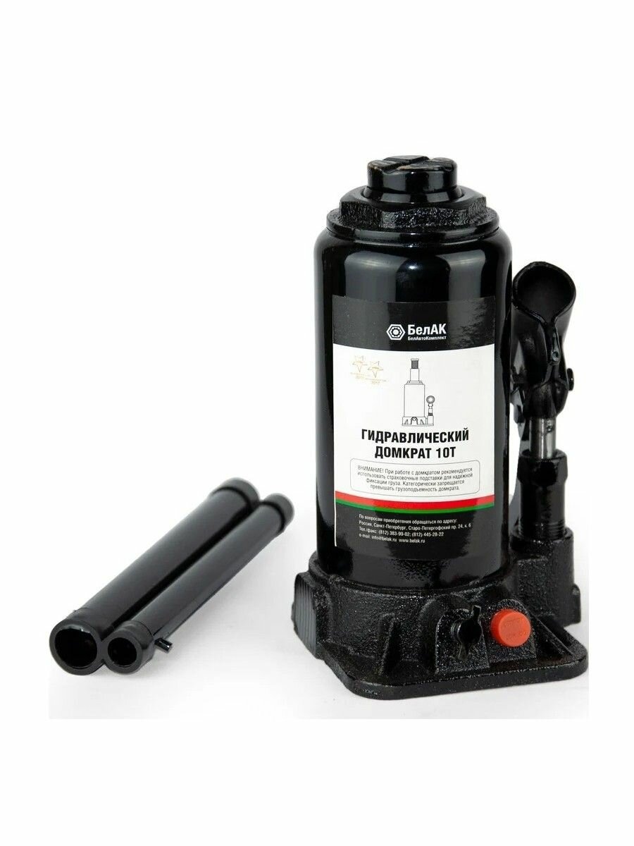 Домкрат бутылочный 10 тонн (TUV, 2 клапана) "БелАК" БАК00032