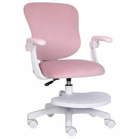 Кресло детское Brabix 533154 Sky MG-206, велюр, розовое с подставкой для ног