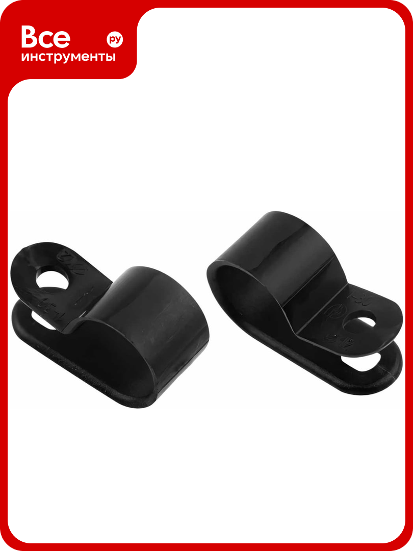 Кабельная скоба под винт REXANT 6 мм, черная, 50 шт. 07-4406-1, для крепления к поверхности