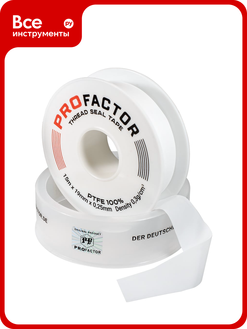 ФУМ лента PROFACTOR PF Professional белая Ф85 мм 19мм х 0,25мм х 15м PF FE 530