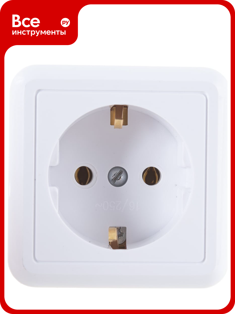 Розетка Кунцево-Электро оптима одноместная с з/к, 16А РА16-376 8007