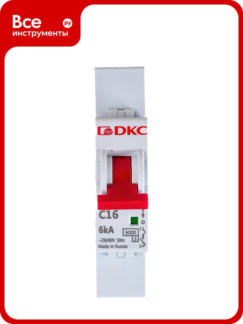 Автоматический модульный выключатель DKC YON MD63 1P 16А C 6kA MD63-1C16-6