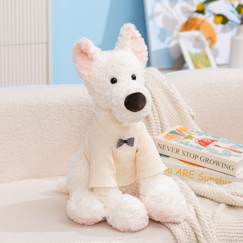 Cute cartoon dog fox cat hoodie decoration plush doll pillow for kids play and collectors