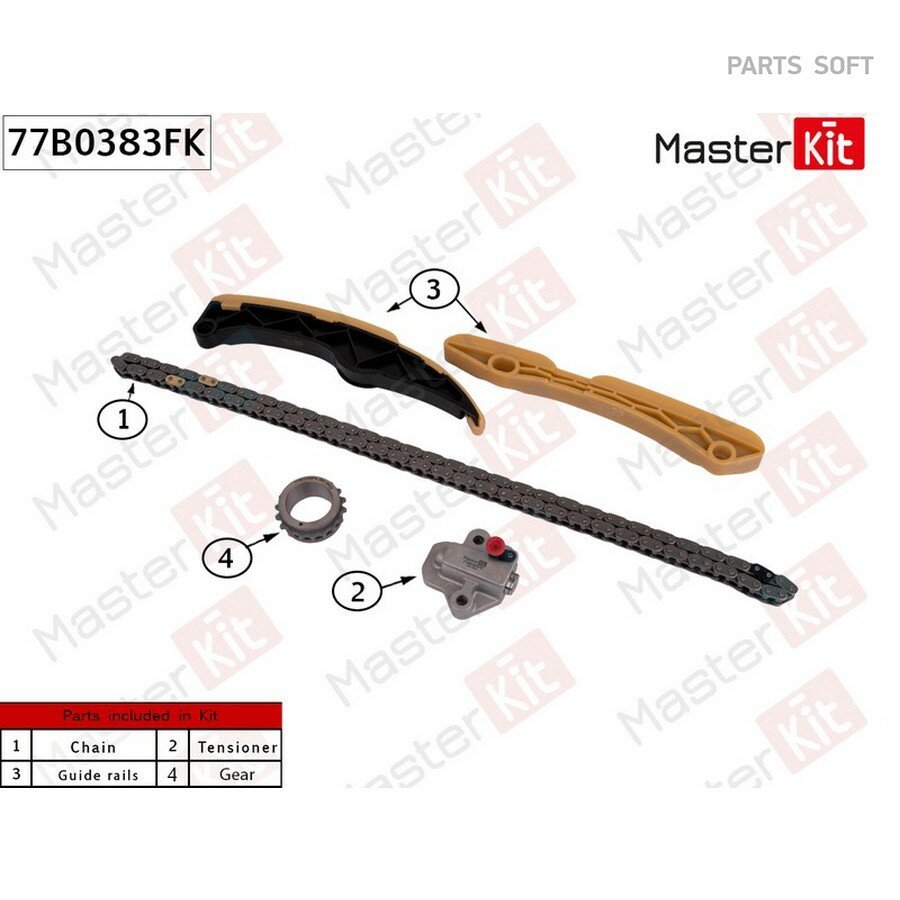 MASTERKIT 77B0383FK Цепь ГРМ с натяжителями, комплект ()