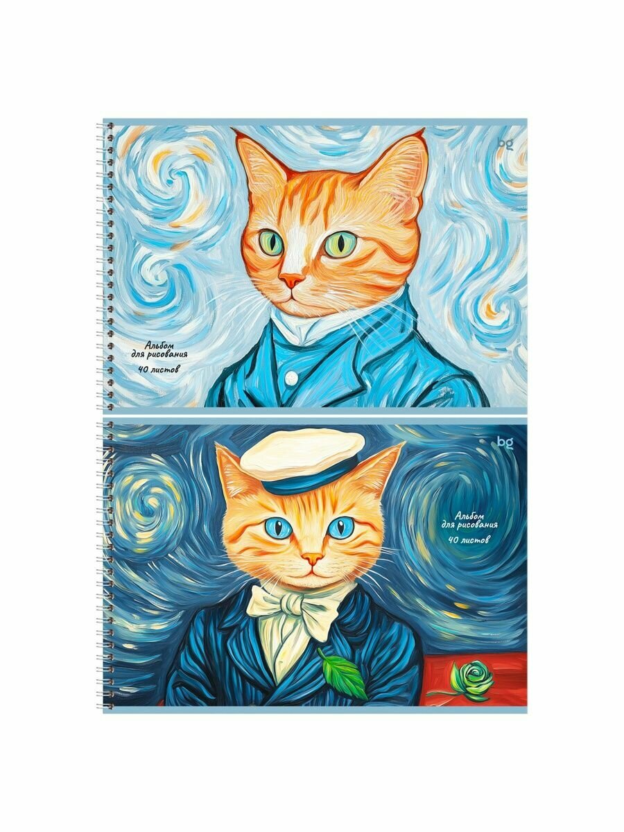 Альбом для рисования А4, 40 листов на гребне Ван Кот , блок офсет 100 г/м