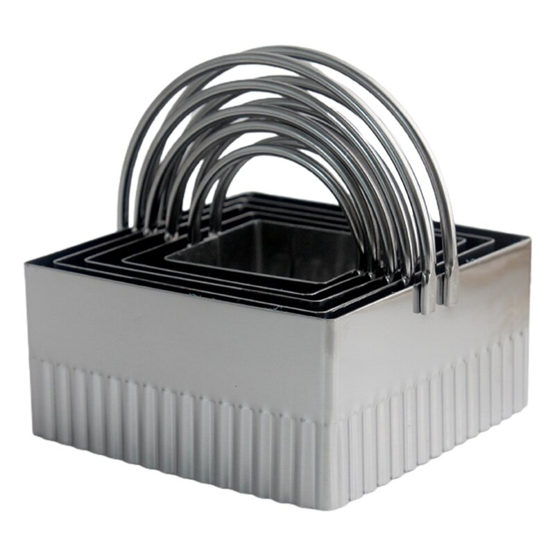 5 Шт Квадратные Формочки для Печенья с Ручкой Из Нержавеющей Стали Для Выпечки Печенья, Бисквитной Помадки, Формы Для Украшения Торта, Инструмент для.