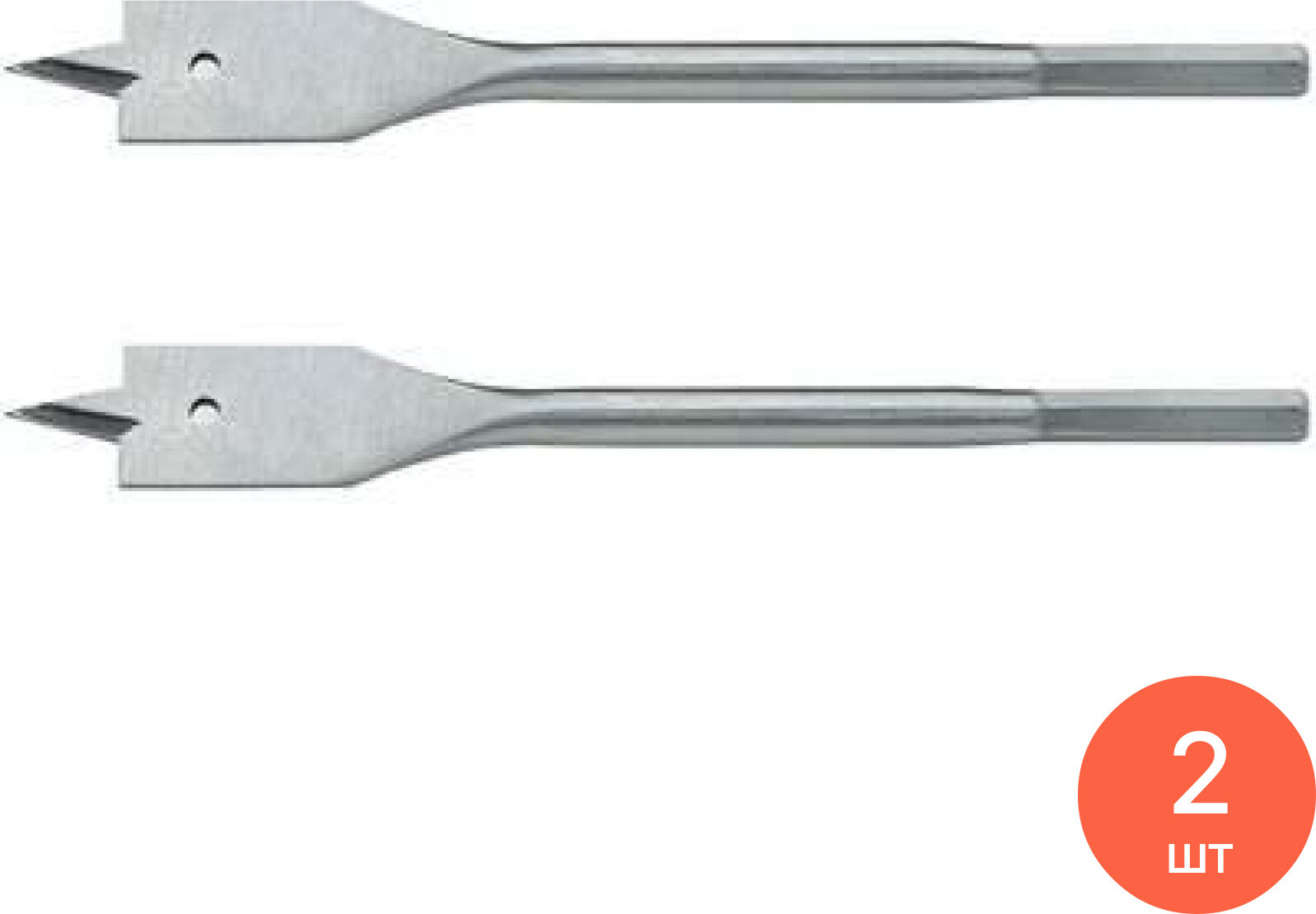 Сверло по дереву 888 перовое, шестигранный хвостовик, из инструментальной стали, диаметр 14мм, длина 152мм / инструменты (комплект из 2 шт)